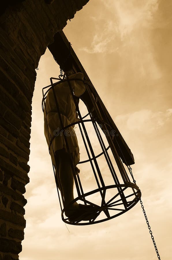 Cage for people stock photo. Image of medieval, lonely - 60186970