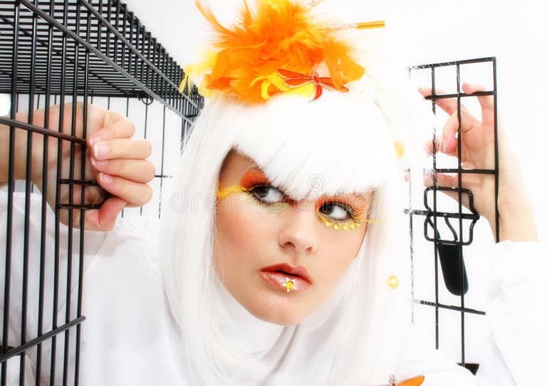 Caged stock photo. Image of woman, glam, twenties, face - 1677388