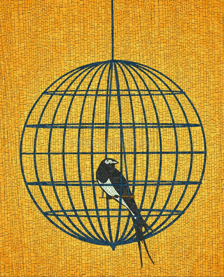 Caged bird vector mosaic stock vector. Illustration of symbol - 381323727