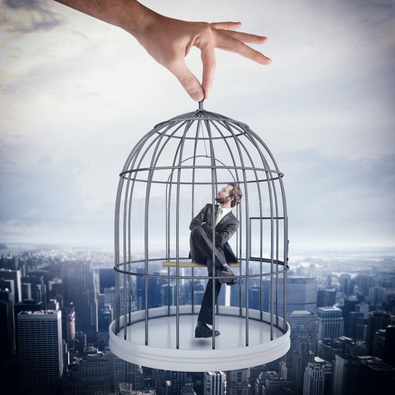Caged businessman stock image. Image of kidnap, manipulated - 61781131