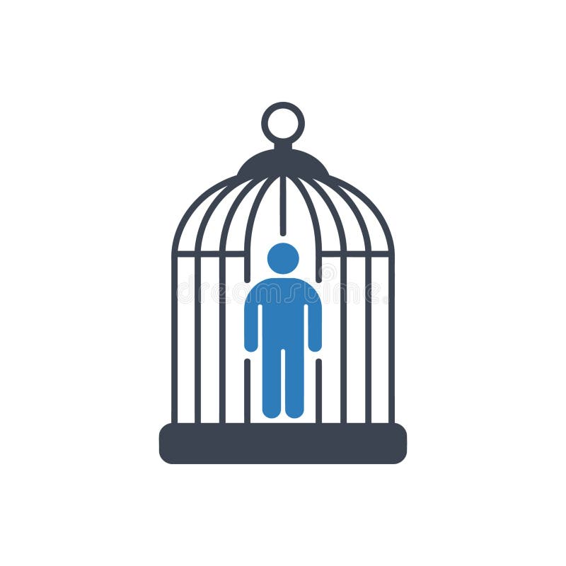 Caged Person Symbol icon stock vector. Illustration of freedom - 348613992