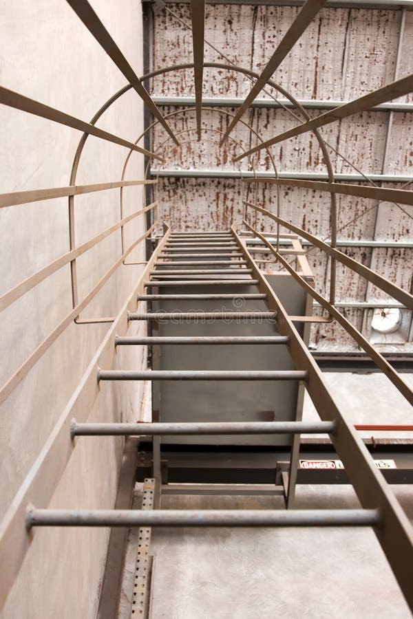 Caged Safety Access Ladder Building Stock Photo - Image of ...