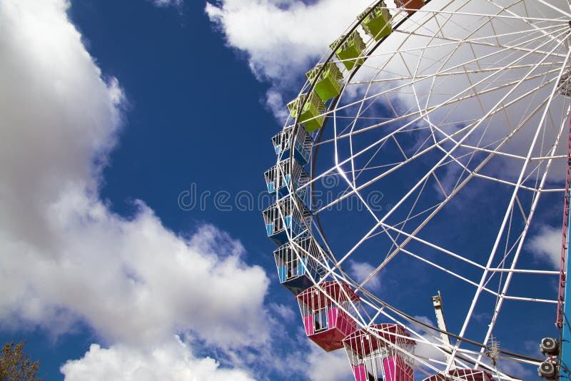 Cages of Ferris Wheel Against Sky Stock Image - Image of entertainment ...