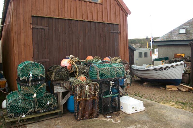 Cages on a Fishing in Stonehaven, Scotland Editorial Stock Photo ...