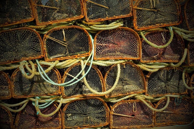 Cages for octopus capture stock image. Image of gloucester - 128883805
