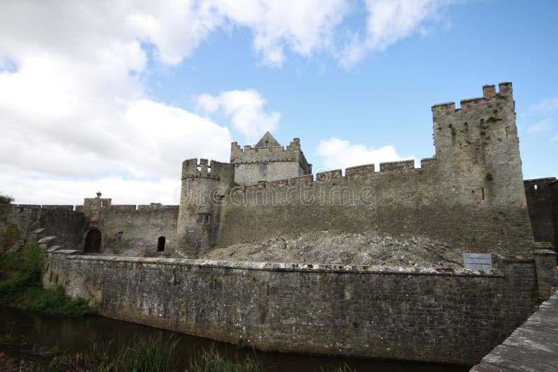 Cahir Castle and Its Big Wall in Ireland Stock Photo - Image of green ...