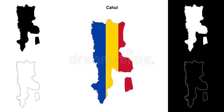 Cahul outline map stock vector. Illustration of blank - 356782959