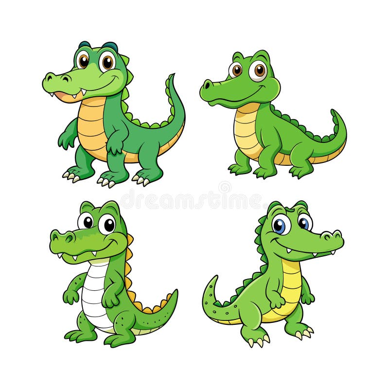 Caiman Fun Coloring Page for Kids Stock Vector - Illustration of farm ...