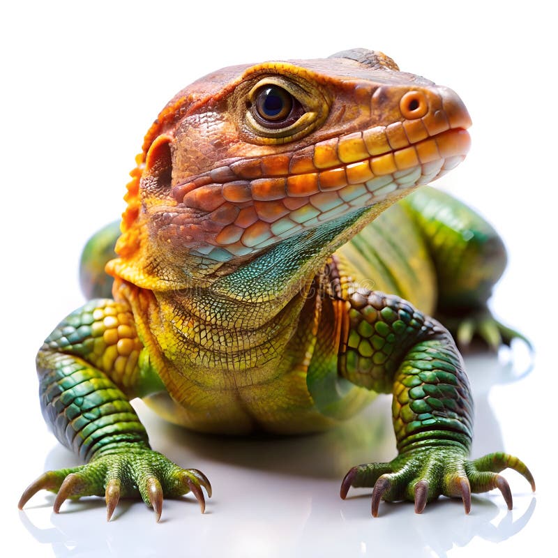 Caiman Lizard isolated stock illustration. Illustration of panoramic ...