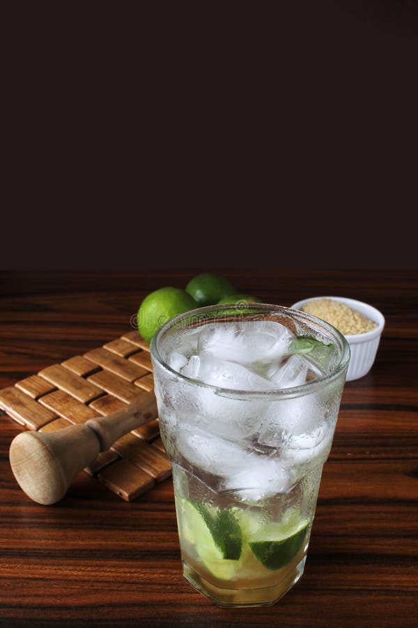 Caipiroska Cocktail. Iced Lemon Drink Made with Vodka, Sugar and Lemon ...