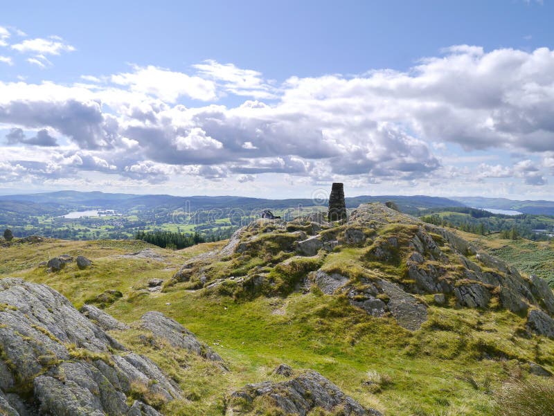 Cairn on Black Fell, Lake District Stock Photo - Image of overlooking ...