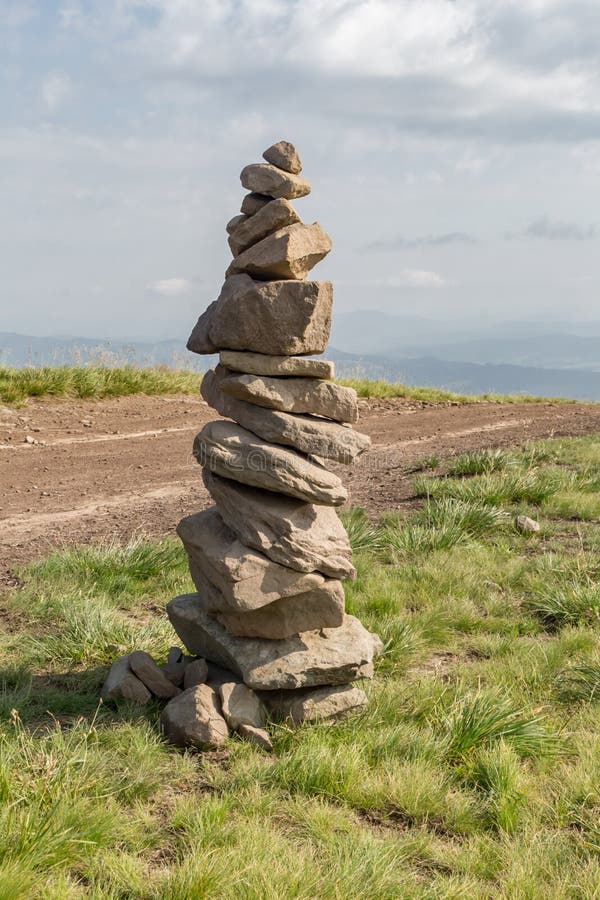 Cairn in the mountains stock photo. Image of rock, stack - 238778222