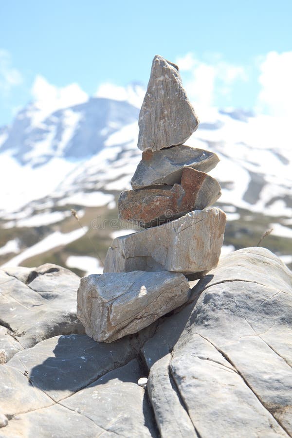 Cairn, Pile of Stones in Austrian Mountains Stock Photo - Image of ...