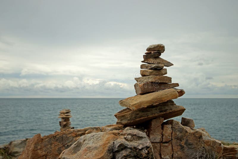 Cairn - a Stack of Rocks Perfectly Balanced Stock Photo - Image of ...
