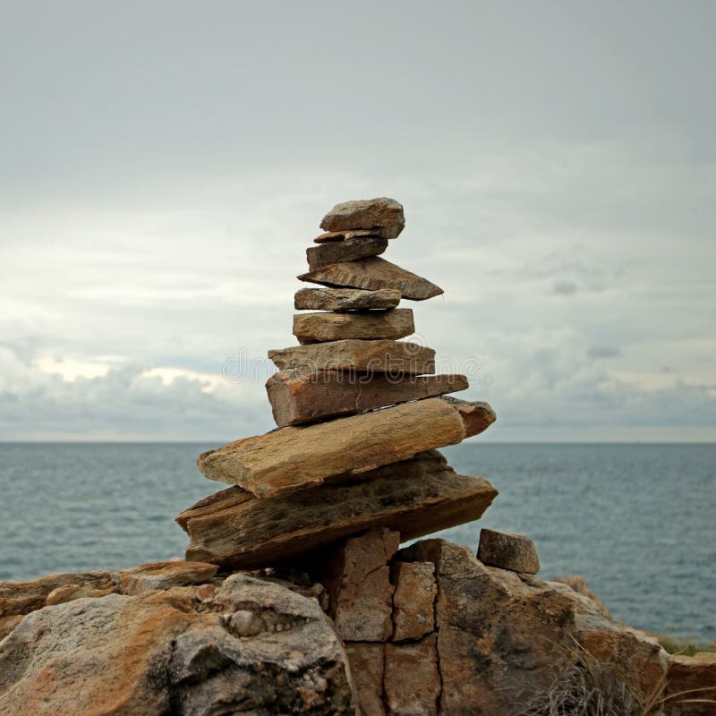Cairn - a Stack of Rocks Perfectly Balanced Stock Photo - Image of ...