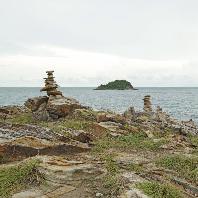 Cairn, stack of stones stock image. Image of symbol, cairn - 77291311