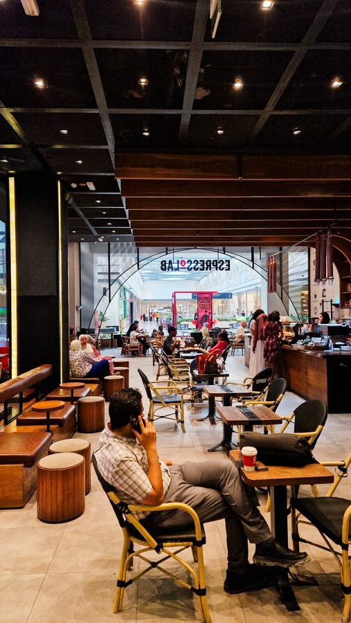 Cairo, Egypt -13 08 2025: Beautiful Cafe in the Cairo. Coffee Shop in Egypt. Editorial ...