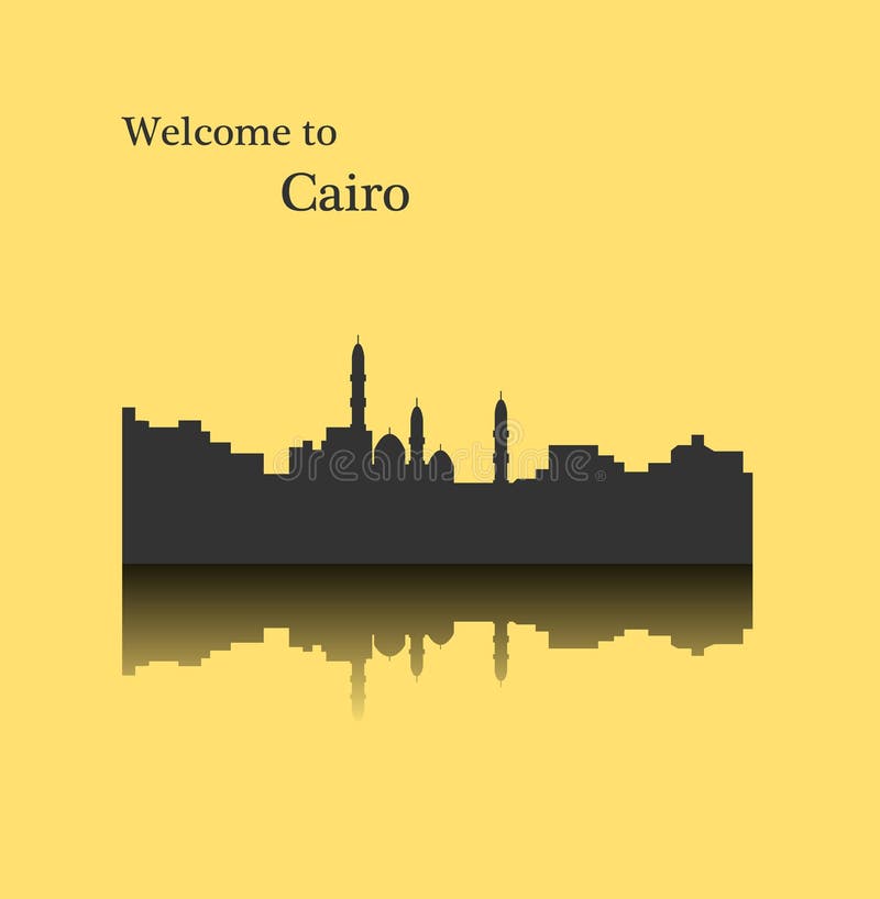 Cairo, Egypt City Silhouette Stock Vector - Illustration of destination ...