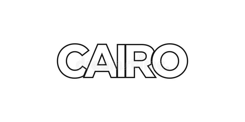 Cairo in the Egypt Emblem. the Design Features a Geometric Style ...