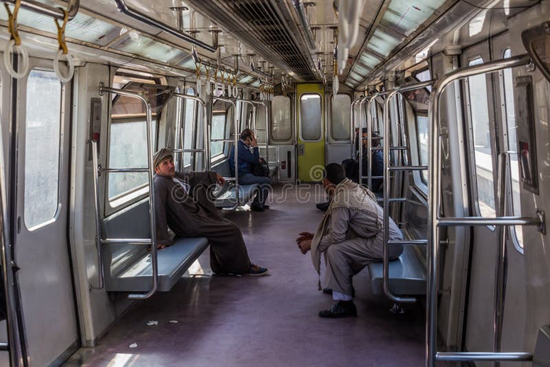 CAIRO, EGYPT - FEBRUARY 4, 2019: Interior of a Metro Train in Cairo ...