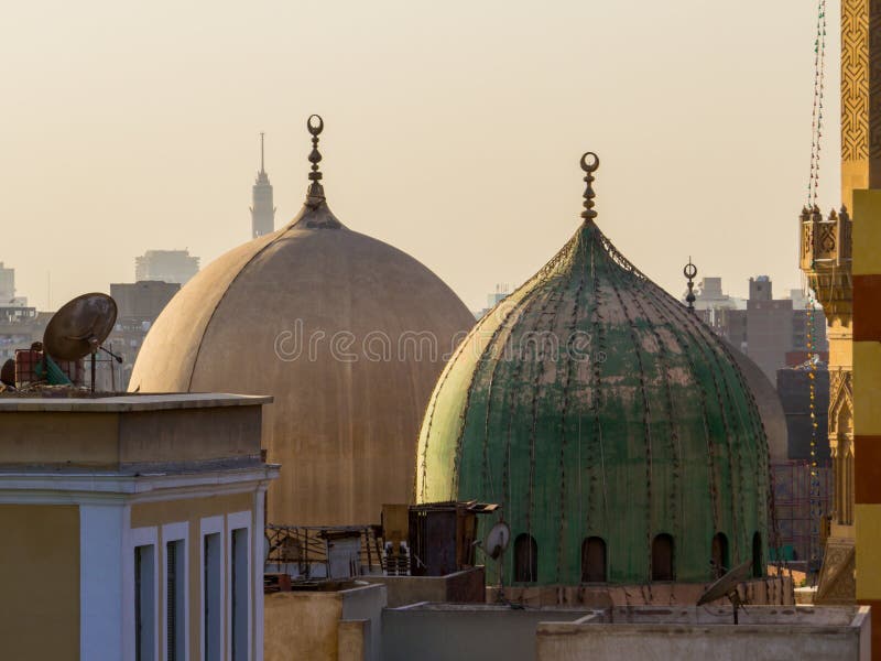 Domes & minaret in cairo stock image. Image of cairo, door - 955307