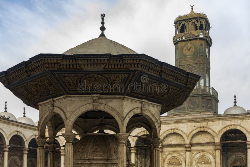 Cairo, Egypt January 21, 2024: Mohammed Ali Sahn Mosque the Alabaster ...