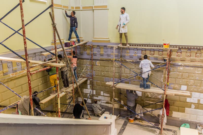 CAIRO, EGYPT - JANUARY 27, 2019: Renovation Works in the Egyptian ...