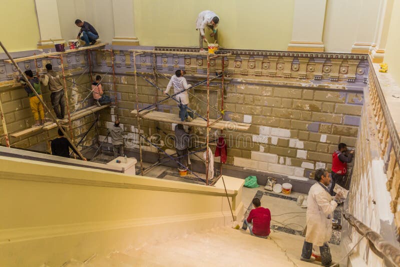 CAIRO, EGYPT - JANUARY 27, 2019: Renovation Works in the Egyptian Museum in Cairo, Egy Editorial ...