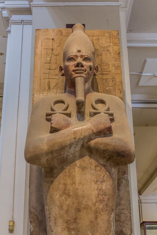 CAIRO, EGYPT - JANUARY 27, 2019: Senusret I Statue in the Egyptian ...