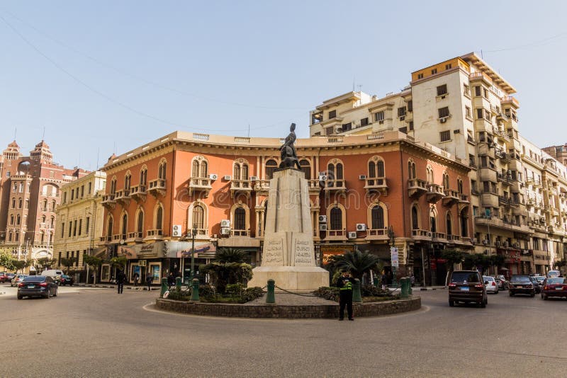 CAIRO, EGYPT - JANUARY 27, 2019: View of Mustafa Kamal Square in Cairo ...