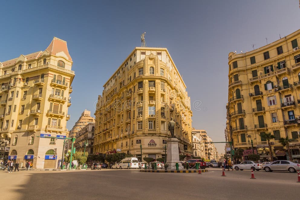 CAIRO, EGYPT - JANUARY 26, 2019: View of Talaat Harb Square in Cairo, Egy Editorial Photography ...
