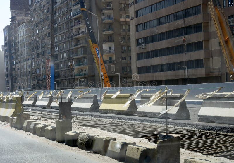 Cairo, Egypt, June 23 2023: the 15th of May Bridge Development Project ...