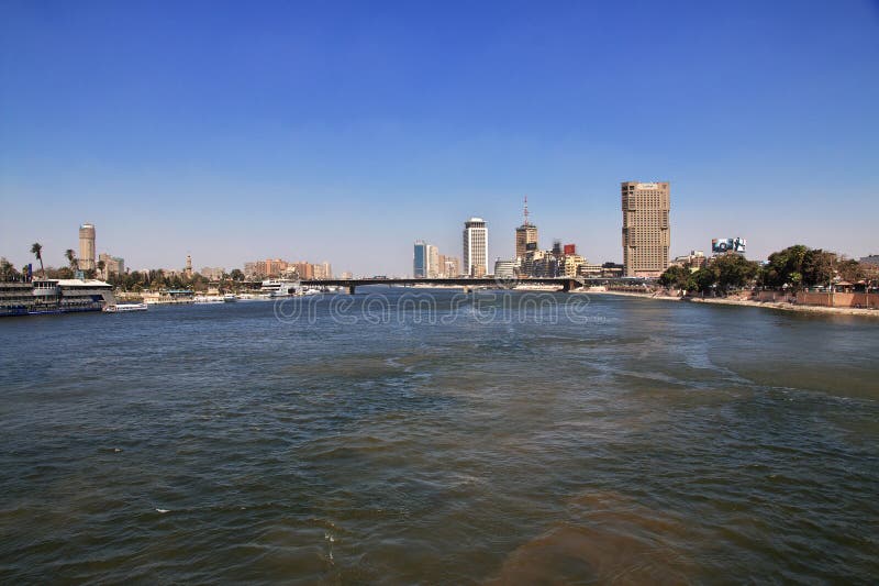 Cairo, Egypt - 05 Mar 2017. Center of Cairo on Nile River, Egypt ...