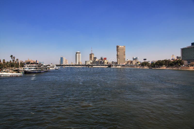 Cairo, Egypt - 05 Mar 2017. Center of Cairo on Nile River, Egypt ...