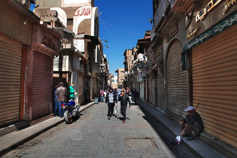 Cairo, Egypt - 05 Mar 2017. Old Street of Arabish Cairo, Egypt ...