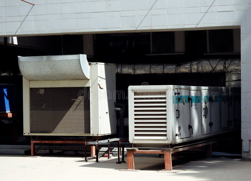 Cairo, Egypt, May 13 2023: External Units of Air Conditioning System ...