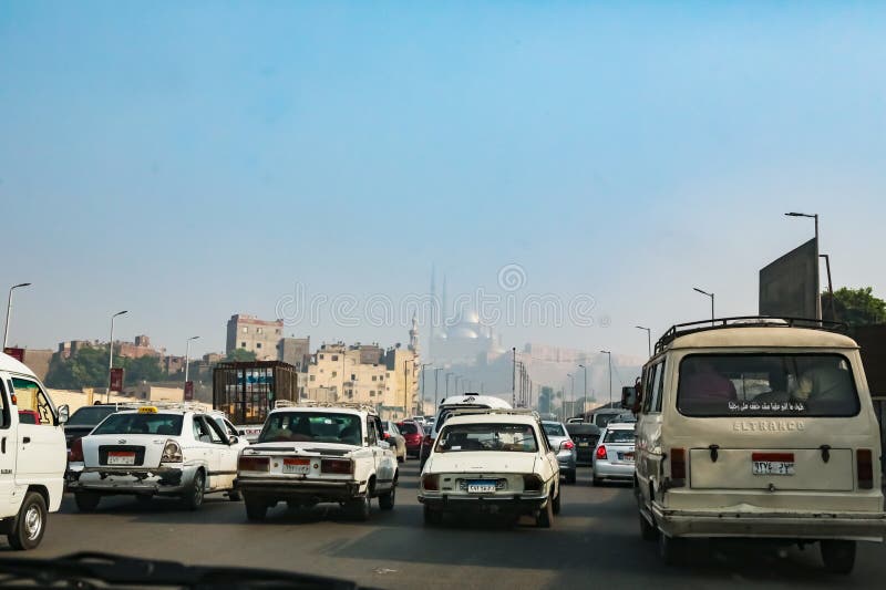 CAIRO, EGYPT - NOVEMBER 1, 2023: Traffic in Downtown Cairo Editorial ...