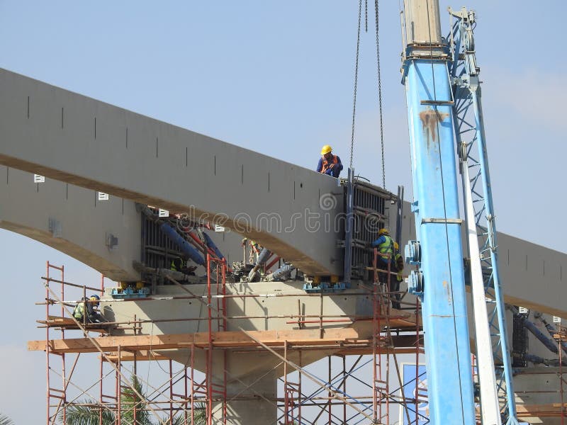 Cairo, Egypt, October 14 2022: Construction Site of New Cairo Monorail ...