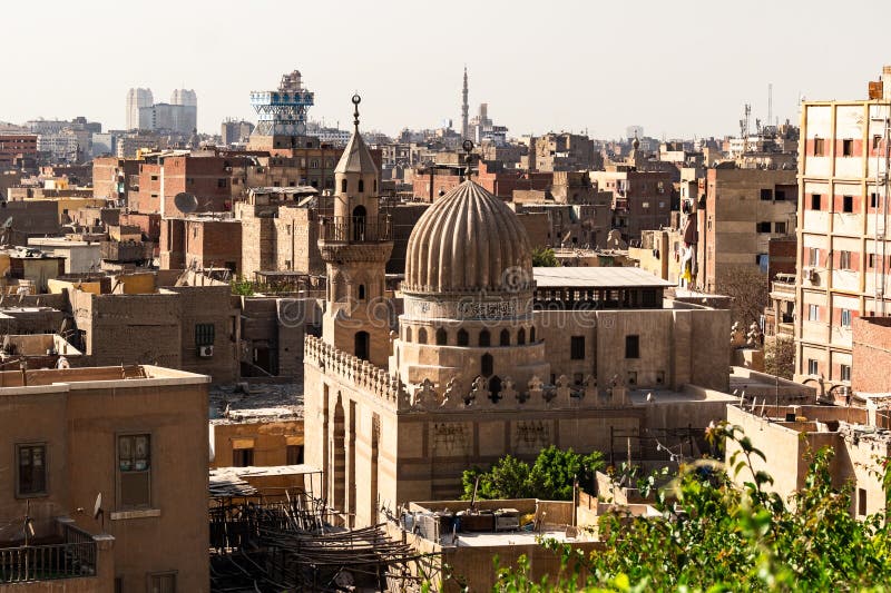 Cairo, Egypt. Panoramic View of Cairo. Mosques and Rooftops of ...