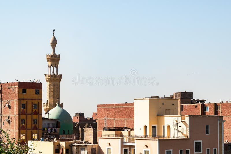 Cairo, Egypt. Panoramic View of Cairo. Mosques and Rooftops of ...