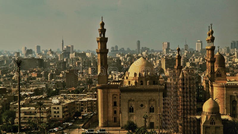 Cairo, Egypt - 02 01 2024: Panoramic View of Cairo View. Mosques and ...