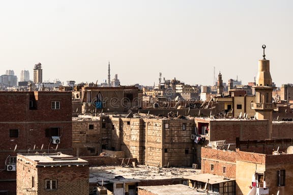 Cairo, Egypt. Panoramic View of Cairo. Mosques and Rooftops of ...