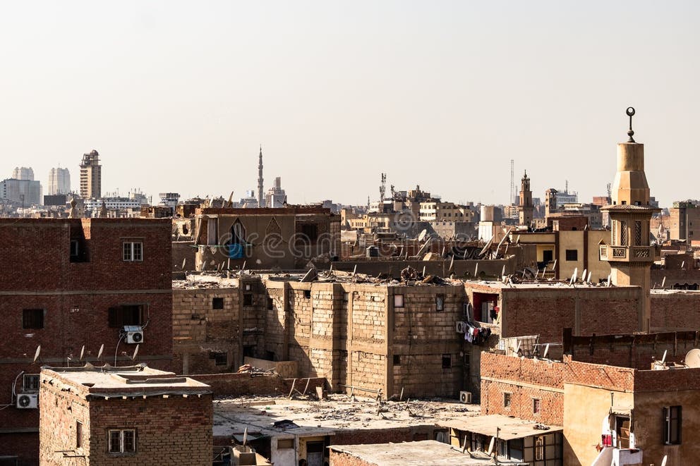 Cairo, Egypt. Panoramic View of Cairo. Mosques and Rooftops of ...