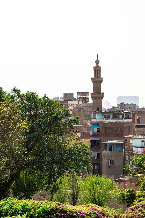 Cairo, Egypt. Panoramic View of Cairo. Mosques and Rooftops of ...