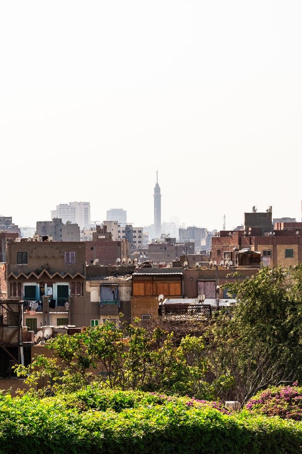 Cairo, Egypt. Panoramic View of Cairo. Mosques and Rooftops of ...