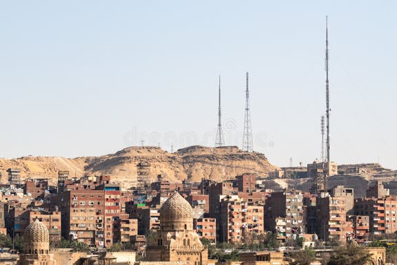 Cairo, Egypt. Panoramic View of Cairo. Mosques and Rooftops of ...