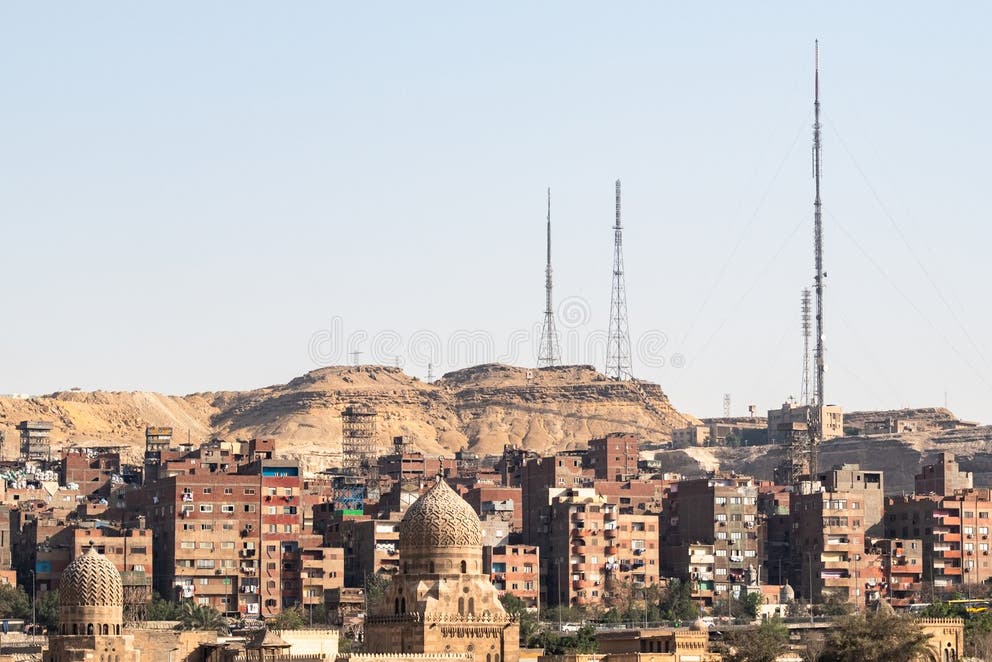Cairo, Egypt. Panoramic View of Cairo. Mosques and Rooftops of ...