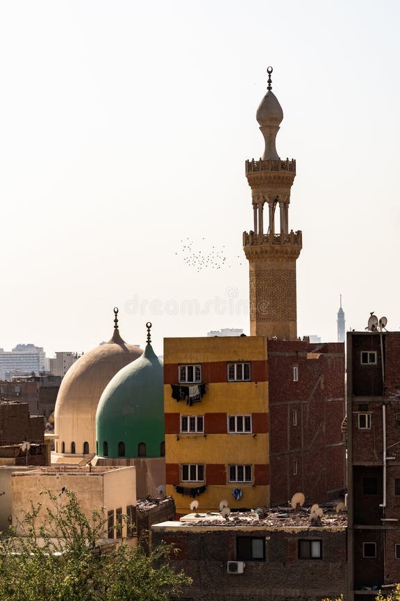 Cairo, Egypt. Panoramic View of Cairo. Mosques and Rooftops of ...