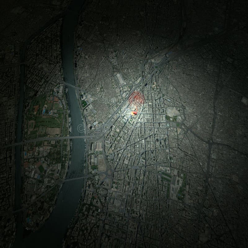 Satellite Map of Cairo, it is the Capital of Egypt. Map of Streets and ...