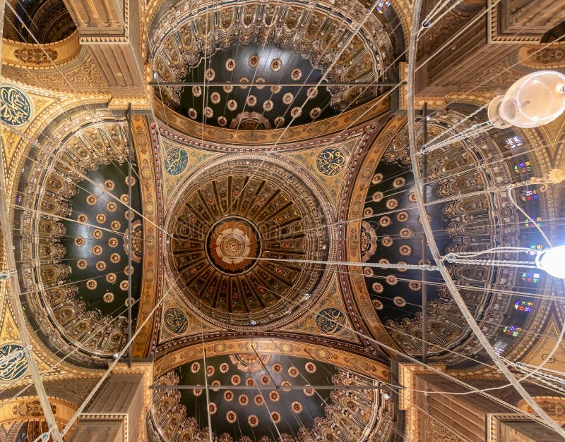 Cairo, Egypt - September 16, 2018: Interior of the Mosque of Muhammad ...